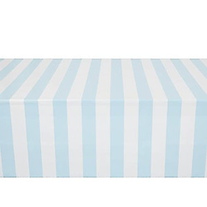 3 Pack Light Blue and White Striped Tablecloth, Disposable Table Cover for Summer Beach Theme Party Decorations (54 x 108 in)