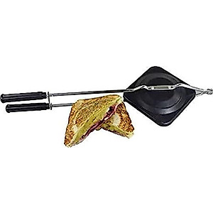 WhopperIndia Aluminium Non-Stick Sandwich Maker Nonstick Plates Stove top Toasted Sandwich Snack Maker For Kids, Black 16 X 6 Inch