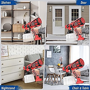 Pokk Paint Sprayer, 700W HVLP High Power Electric Spray Paint Gun，6 Copper Nozzles & 3 Spray Patterns, Paint Sprayers for Home Interior and Exterior, Furniture, Cabinets, Fence, Doors, Walls, FJ1828