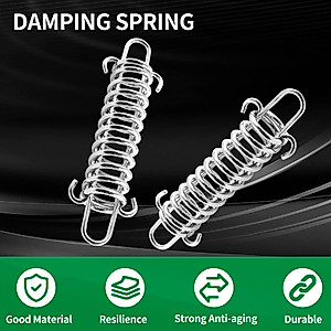 PHITUODA 2Pcs Outdoor Porch Swing Springs,160 Lb Capacity Hanging Springs for Chairs Hammock Yoga, Light Duty Chrome Plated Swing Spring, Rust Resistant Porch Swing Springs for Dog Chain