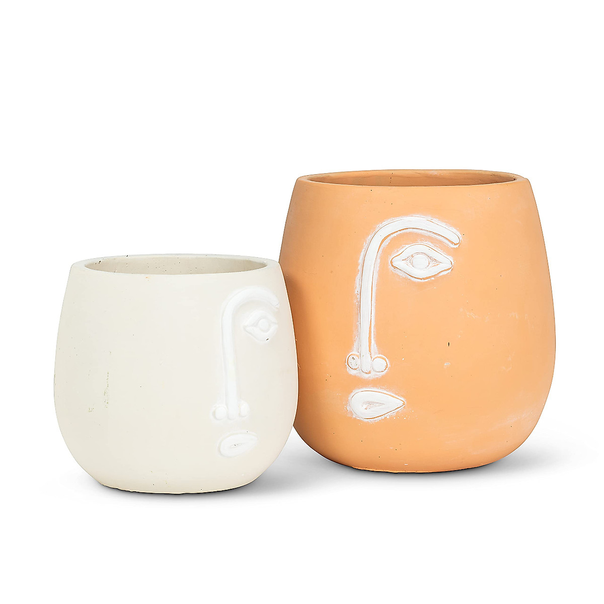 Abbott Collection 27-Picasso-LG Large Half Face Planter, 8" D, Orange