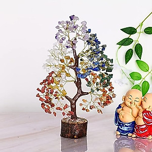 YATSKIA Seven Chakra Tree of Life - Crystal Tree for Positive Energy - Tree of Life Decor - Feng Shui Decor - Spiritual Gifts - 7 Chakra Tree, Money Tree - Stone Tree - Home Decor - Crystal Decor