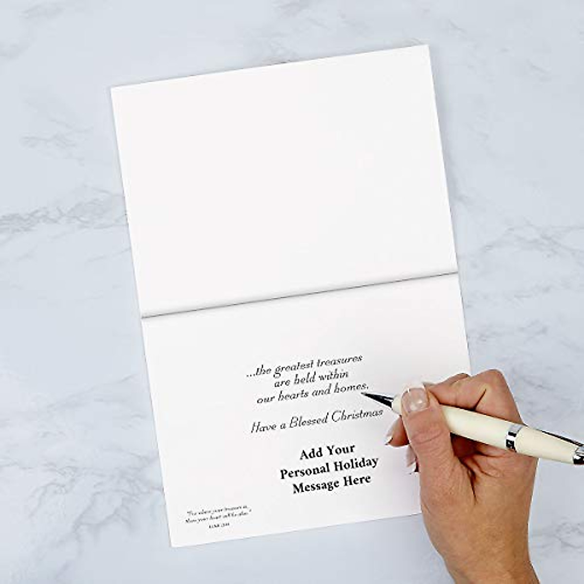 Current Winter Home Personalized Christmas Greeting Cards Set - Set of 18 Large 5 x 7-Inch Folded Cards, Themed Religious Holiday Card Value Pack, Add Names or Text, Envelopes Included