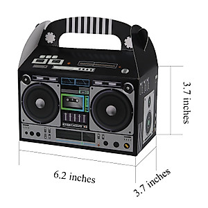 80s Party Favors Boxes – 24-Pcs 80s 90s Party Favor Boxes – Durable and Thick Cardstock Paper – Boom Box Retro Bulk Party Favor Boxes – Favor Box Set for Bachelorette Parties, Bridal Shower, Party