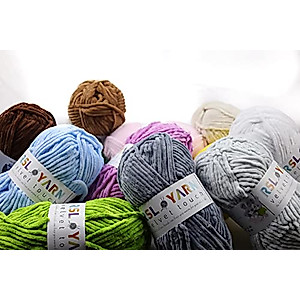 RSL YARN Velvet Yarn 2 SKEINS 100g(132yds) Yarn for CROCHEITING Crochet Yarn 120m Crochet Yarn Baby Yarn Blanket Yarn Chenille Yarn Thick Yarn Knitting Yarn Soft Yarn AMIGURUMI Yarn Plush Yarn (103)