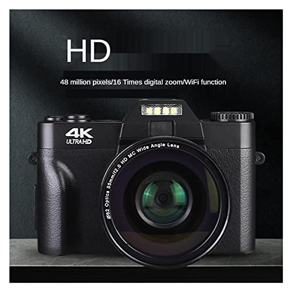 Camera HD 4K 16X Digital Camera Micro Single Retro with WiFi Professional Digital Camera Vlog External Lensfor Home Travel Digital Camera (Color : Only Camera)