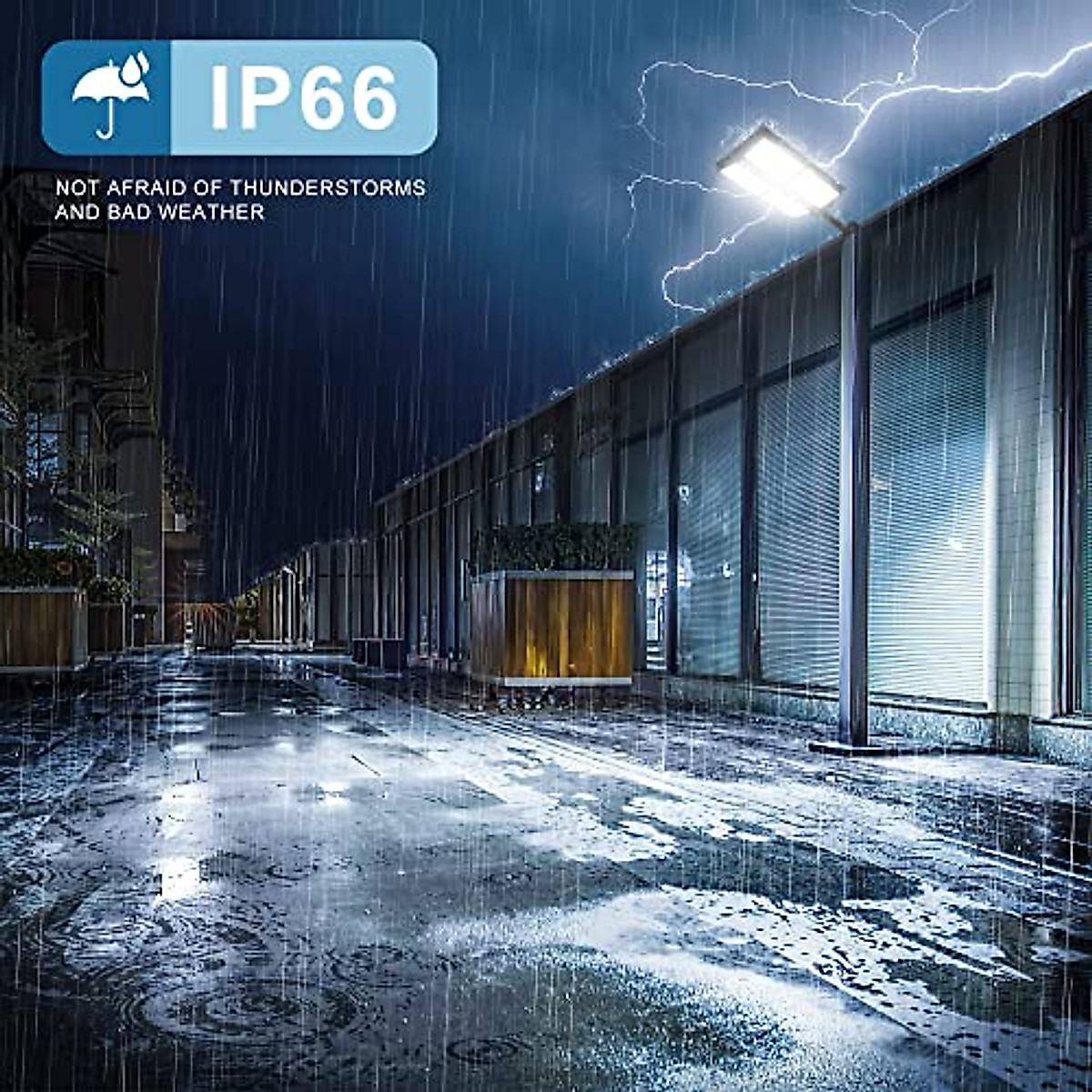 OKPRO S-576T 1100W Solar Street Lights Outdoor Waterproof, 6500K 110000LM Outdoor LED Street Light Dusk to Dawn, LED Wide Angle Lamp with Motion Sensor and Remote Control, for Parking Lot, Yard, etc.