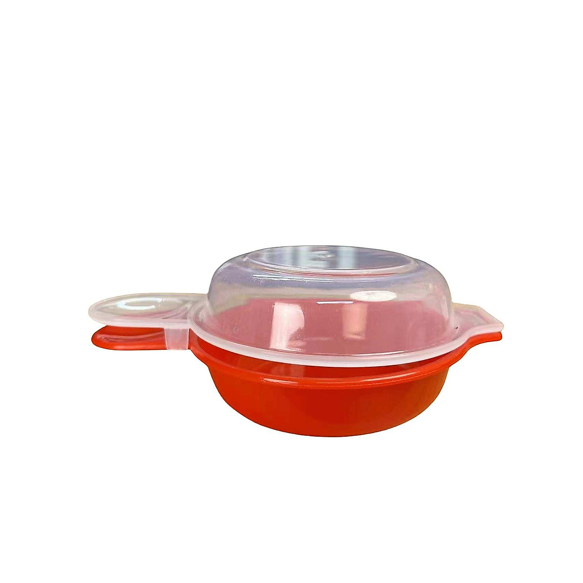 JCFUHONG Microwave Egg Cooker Set - Quick 1-Minute Egg Hamburg Omelet Maker Red & Clear Steam Release Vent Dishwasher Safe Kitchen Cooking Tool.