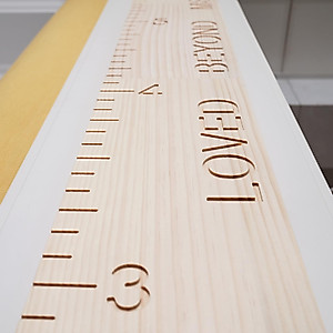 Growth Chart for Kids, Solid Wood Height Chart for Kids Toddler Baby playrooms and Bedrooms Wall Decor for up to 3 Children