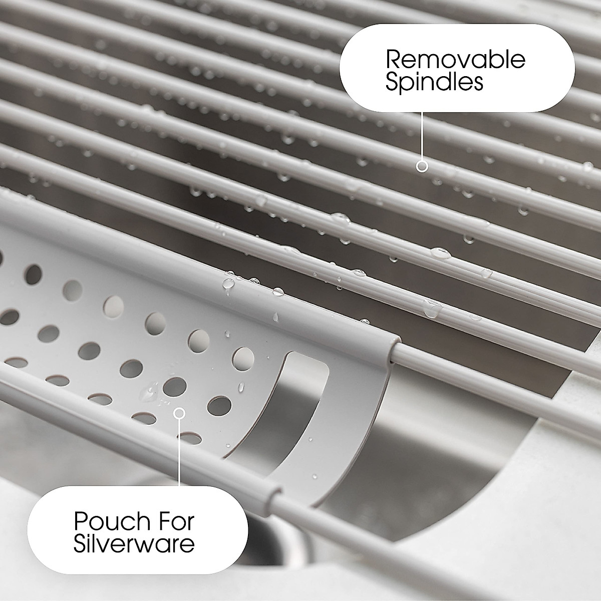 Over Sink Dish Drying Rack- Foldable Roll Up Dish Drying Rack- Portable Drying Rack for Kitchen Sink- Durable Dish Drainer- Space-Saver Kitchen and Sink Accessories- Dish Rack by Tasora (21"x13")