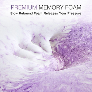 Orcalic 3 Inch Memory Foam Mattress Topper 5-Zone Soft Mattress Pad Pressure Relieve Bed Topper, CertiPUR Certified, Twin Size, Purple