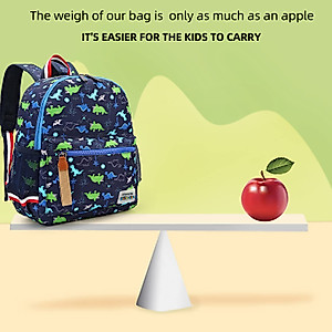 willikiva Cartoon Bus 12 Kindergarten Backpack for Kids Girls and Boys,Waterproof Preschool Toddler Backpack Wiht Leash and Safety Harness (Green Dinosaur)