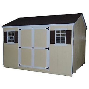 Little Cottage Co. 8x14 Value Workshop Shed, Wood Do-It-Yourself Precut Kit, Outdoor Storage with Window for Backyard, Lawn, Garden, Patio