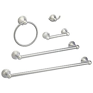 Amazon Basics AB-BR817-SN Bathroom Hardware Set, Variety Pack, 5 Piece, Satin Nickel