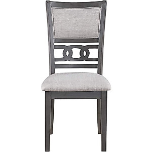 New Classic Furniture Gia 5-Piece Dining Set with 1 Table and 4 Chairs, 48-Inch, Gray