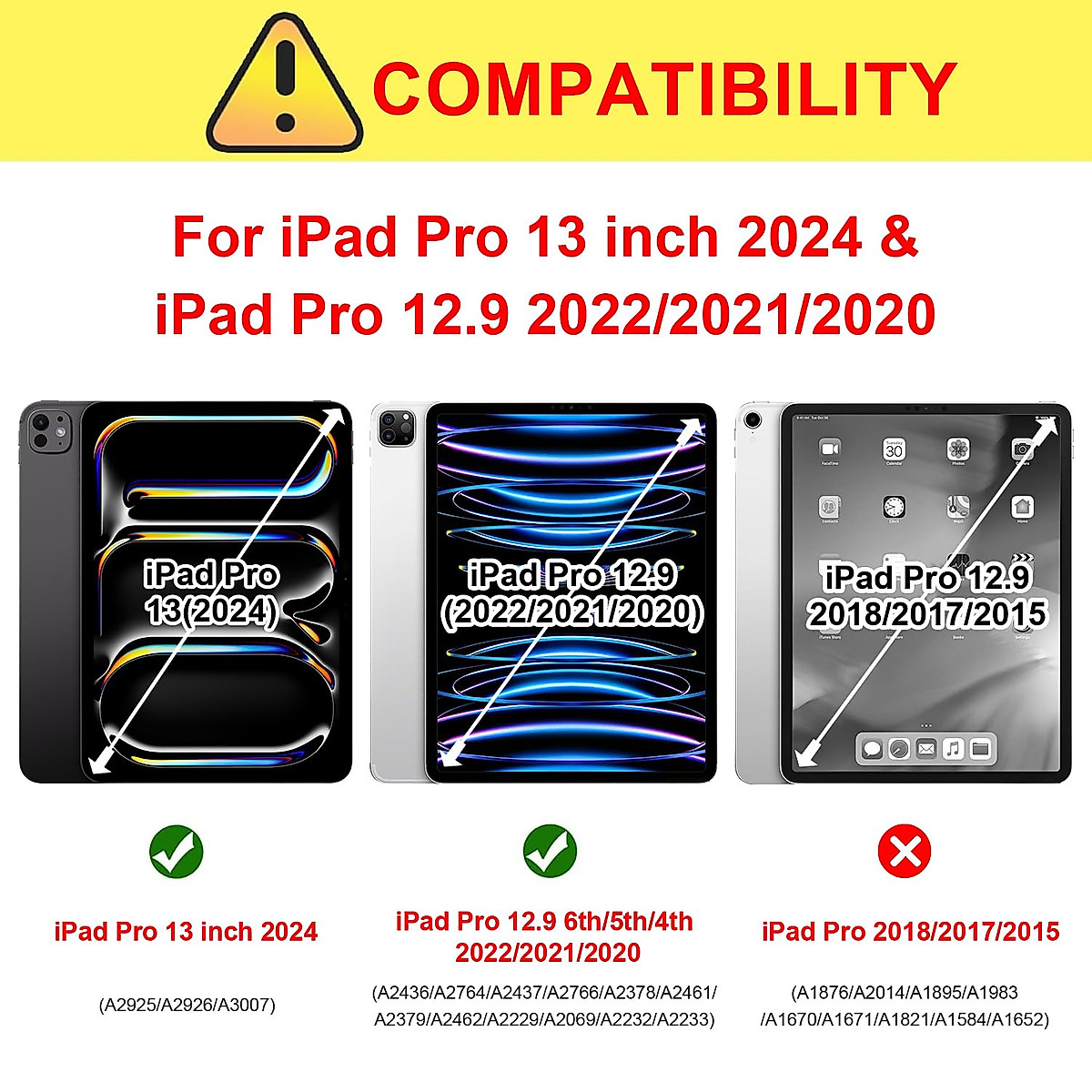 ZtotopCases for New iPad Pro 13 Inch Case 7th Gen M4(2024)/ Pro 12.9 Inch 6th/5th/4th Generation 2022/2021/2020, [6 Magnetic Stand Angles] Protective Cover with Pencil Holder, Auto Wake/Sleep, Red