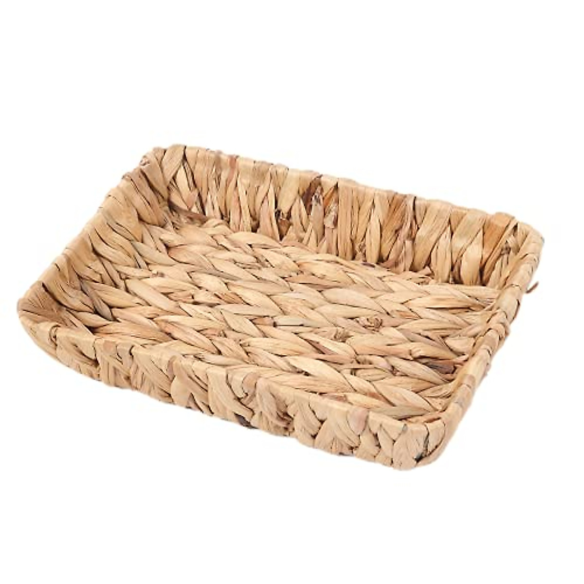 Hand-Woven Large Storage Baskets , Water Hyacinth Wicker Baskets for Organizing,Woven Baskets, Organizer, Natural Container，13.38” x 9.5” x 2.75”