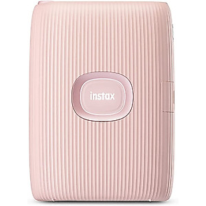 Fujifilm 16767208 Instax Mini Link 2 Smartphone Printer Soft Pink Bundle Instax Mini Twin Pack Picture Format Instant Daylight Film 20 Shots
