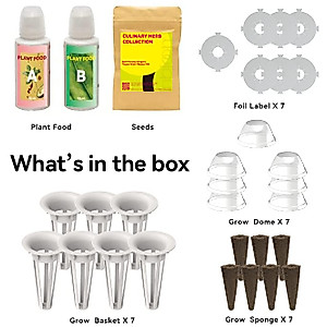 Herb Seed Starter Pod Kit Plant for AeroGarden,MUFGA, inbloom 5 Pods Hydroponics Growing System, Indoor Garden, 7-Pods (300+ Seeds Included Basil, Parsley, Oregano, Thyme, Mint, Cilantro, and Dill)