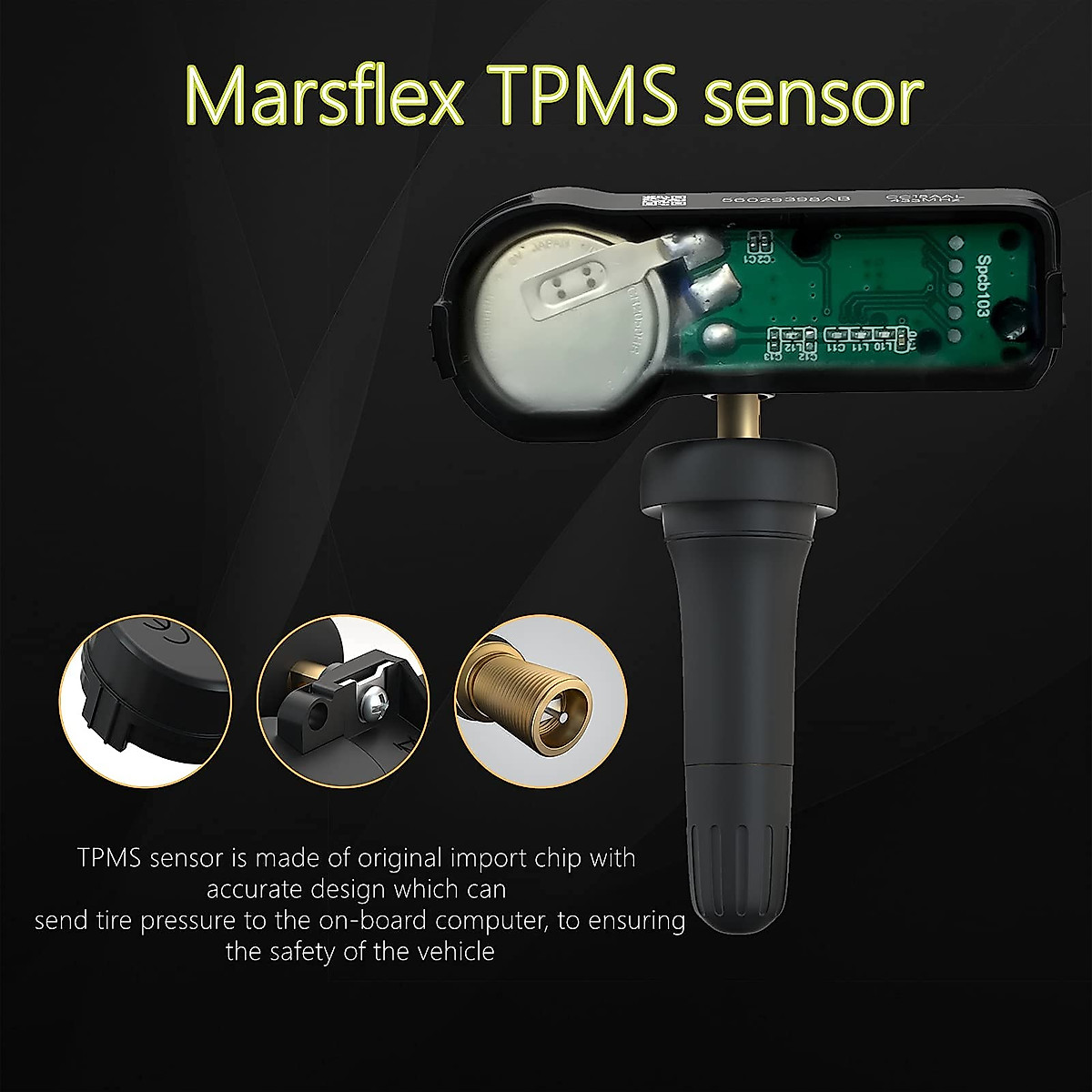 Marsflex TPMS Sensor Compatible for Jeep Grand Cherokee Dodge Ram 1500 Chrysler Fiat, Tire Pressure Monitoring System Replaces# 56029398AA, 56029398AB, 68241067AA, 68241067AB 433MHz