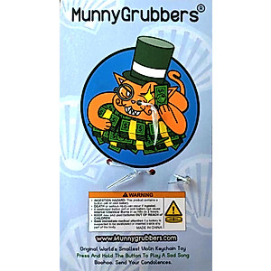 MunnyGrubbers - Original World's Smallest Violin Toy Keychain With Playable Sad Music - Mini Tiny Violin Keychain with Sound - Meme - Novelty - Funny - Joke - Gift - (WSV-V1-1P)