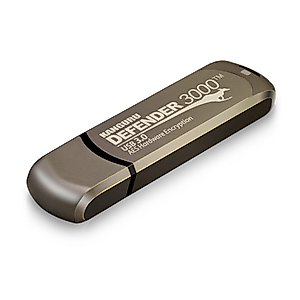 Kanguru Defender 3000 – 16 GB Hardware Encrypted Flash Drive - FIPS 140-2 Level 3 Certified - SuperSpeed USB 3.0 – Water Resistant