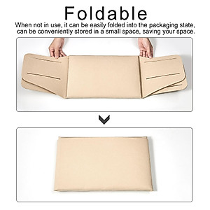 CreWondFu Felt Storage Basket with Handle for Office Bedroom with Carry Handles Clothes Storage Bins Beige Lage Size Felt Laundry Basket 15inch Large Rectangular Storage Bin