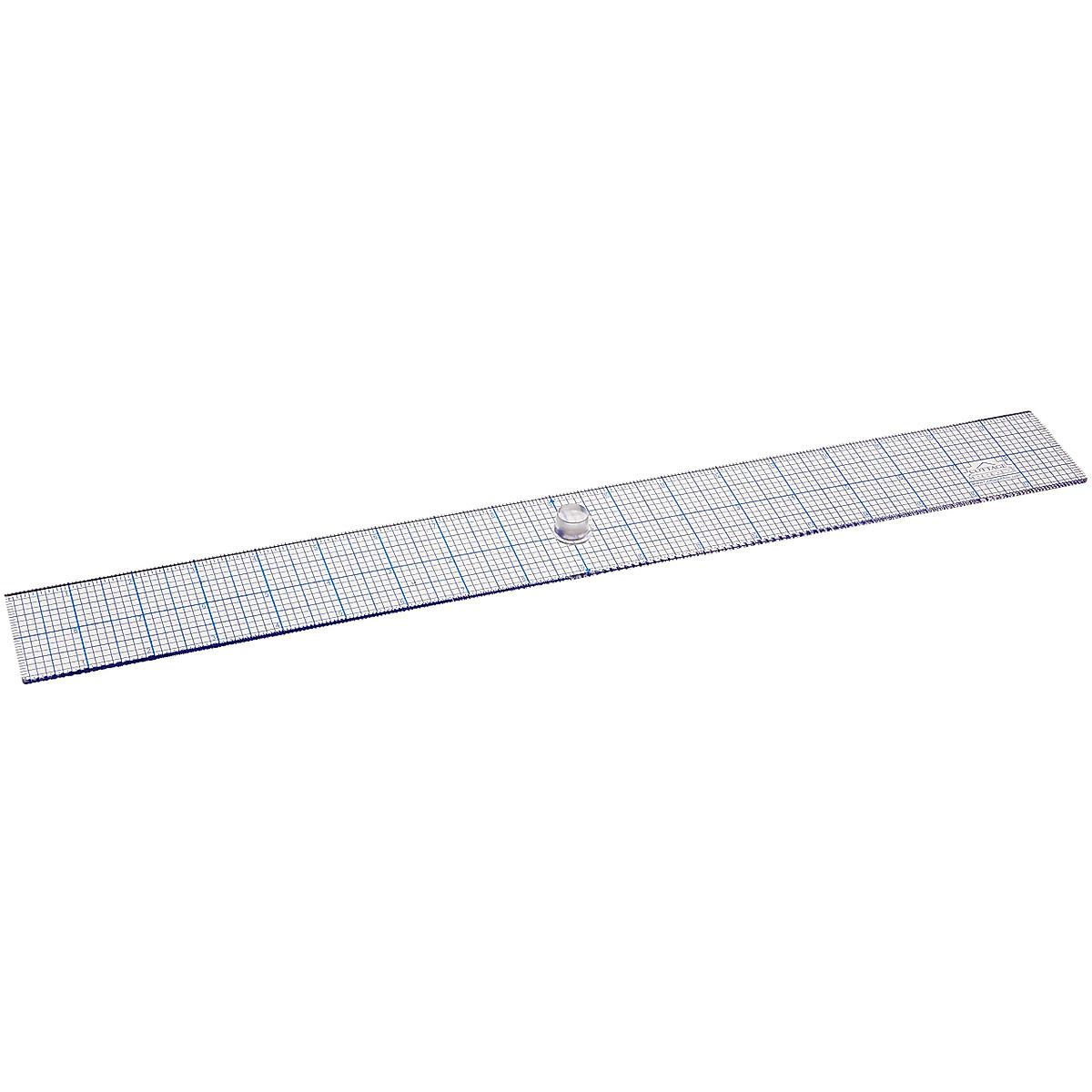 Cottage Mills 2" x 18" Design Ruler with Easy Grip Knob. Made of Thick 1/8" Acrylic. Use with Rotary Cutters and Razor Knives. Great for Designing, Layout, Quilting, Sewing, Drafting. Made in USA!