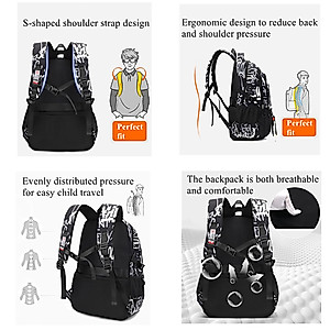 Armbq Camouflage Kids School Backpack for Boys Camo Casual Bookbags Elementary Middle School Bag Teens Travel Backpack