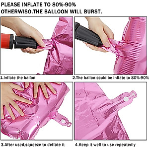 Happy Birthday Balloons Banner,16 Inch Hot Pink Aluminum Foil Banner Letter Balloons for Birthday Party Decorations and Supplies