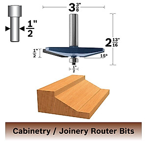 BOSCH 85639M 3-3/8 In. x 1/2 In. Carbide Tipped Traditional Raised Panel Bit , Gray