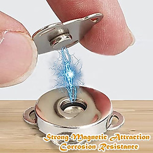 EuTengHao Magnetic Snaps Buttons, Silver Magnetic Purse Snap Clasps, Plum Magnetic Snap Closures for Purses Handbags, 15mm Magnet Button Closure Fastener for Clothes Sewing DIY Craft