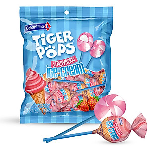 Colombina Tiger Pops Strawberry Ice Cream 6.2oz
