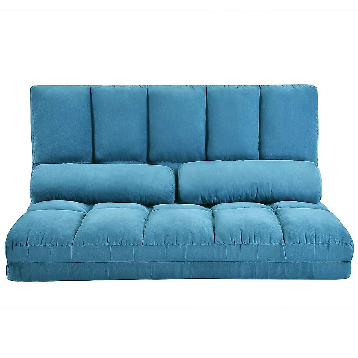 Harper & Bright Designs Adjustable Floor Sofa and Couch for Living Room and Bedroom, 5 Position Floor Gaming Chair, LoveSeat (Loveseat Couch, Blue Couch)