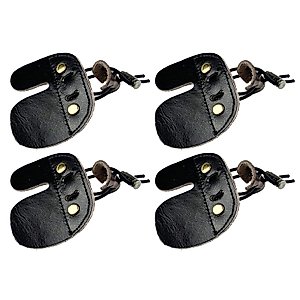 Miokun 6 Pack Leather Archery Finger Tabs, Adjustable Finger Guard Protective Gear,Right Hand (6)