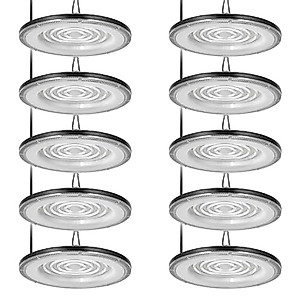 Sararoom 10Packs UFO LED High Bay Light, 200W 20000LM Workshop Lighting, 6500K Daylight White Industrial Lamp High Bay Light, IP66 Waterproof Commercial Bay Lighting for Factories,Garage,Warehouse
