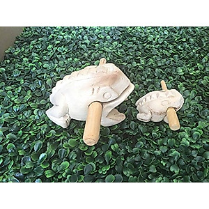 2x Deluxe Small 2" Wood Frog Guiro Rasp - Musical Instrument Tone Natural Wood Color World Percussion.
