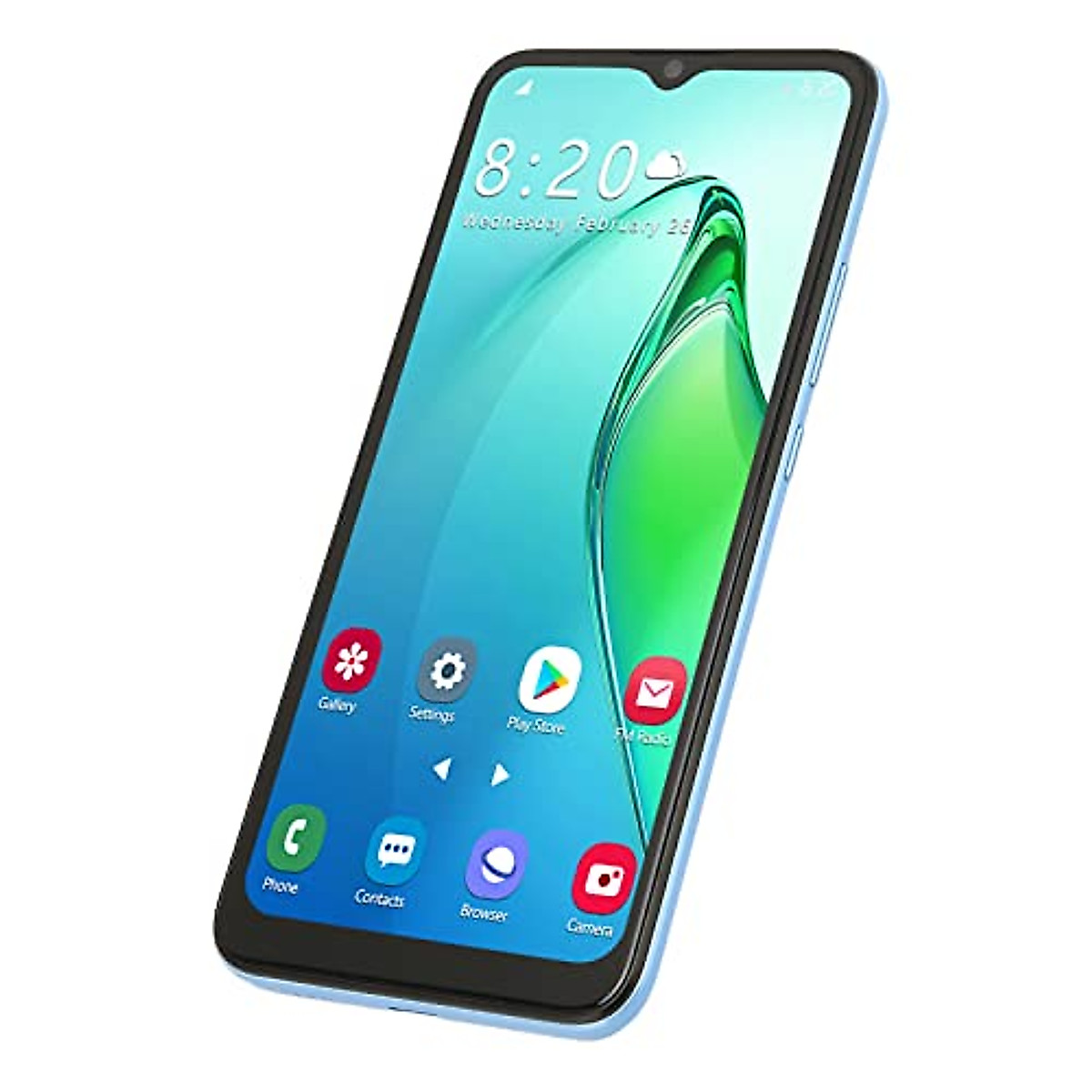 LANTRO JS Mobile Phone for Android 12, 6.5in 5G Network, 6GB RAM, 128GB ROM, Fingerprint & Face Unlock, Blue (EU Plug), Compatible with Smartphones