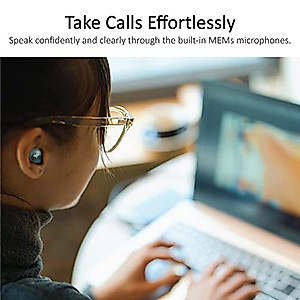 iLuv myBuds Wireless Earbuds, Bluetooth 5.3, Built-in Microphone, 20 Hour Playtime, IPX6 Waterproof Protection, Compatible with Apple & Android, Includes Charging Case & 4 Ear Tips, TB100 Dark Green