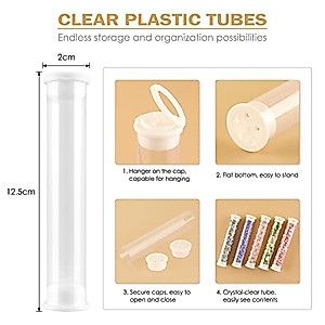 BAOFALI 20Pcs Large Clear Plastic Empty Tubes Storage Transparent Plastic Test Tube Container Both Ends with Lid Tubes Bead Container Set forDIY Craft Supply Storage Candy Storage（5 x1inch）