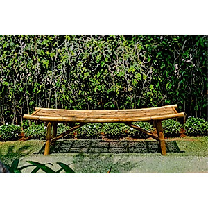 boohugger Outdoor Bench | Japanese Style | Garden Furniture | Natural Bamboo | 59”x18”x18”