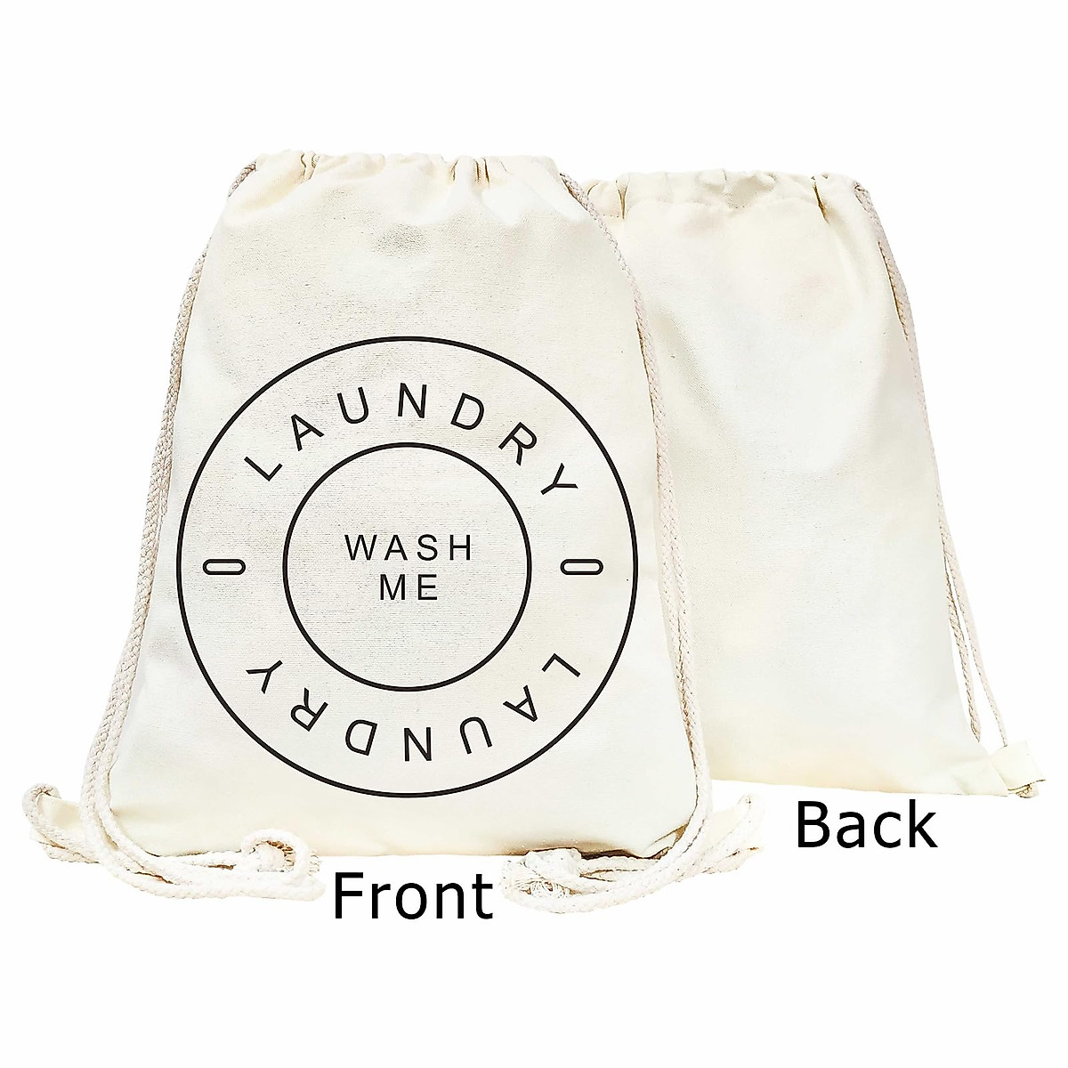 MOSITU Cotton Drawstring Backpack Canvas Laundry Drawstring Bag Cute Backpack for Women Gift Resuable Grocery Drawstring Bag Storage Draw String Bag Cinch Bag Sackpack