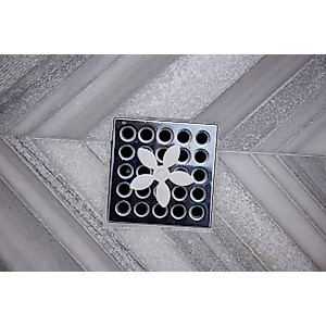 DrainWig Shower Drain Hair Catcher, Disposable Drain Protector, Flower, 4 Pack