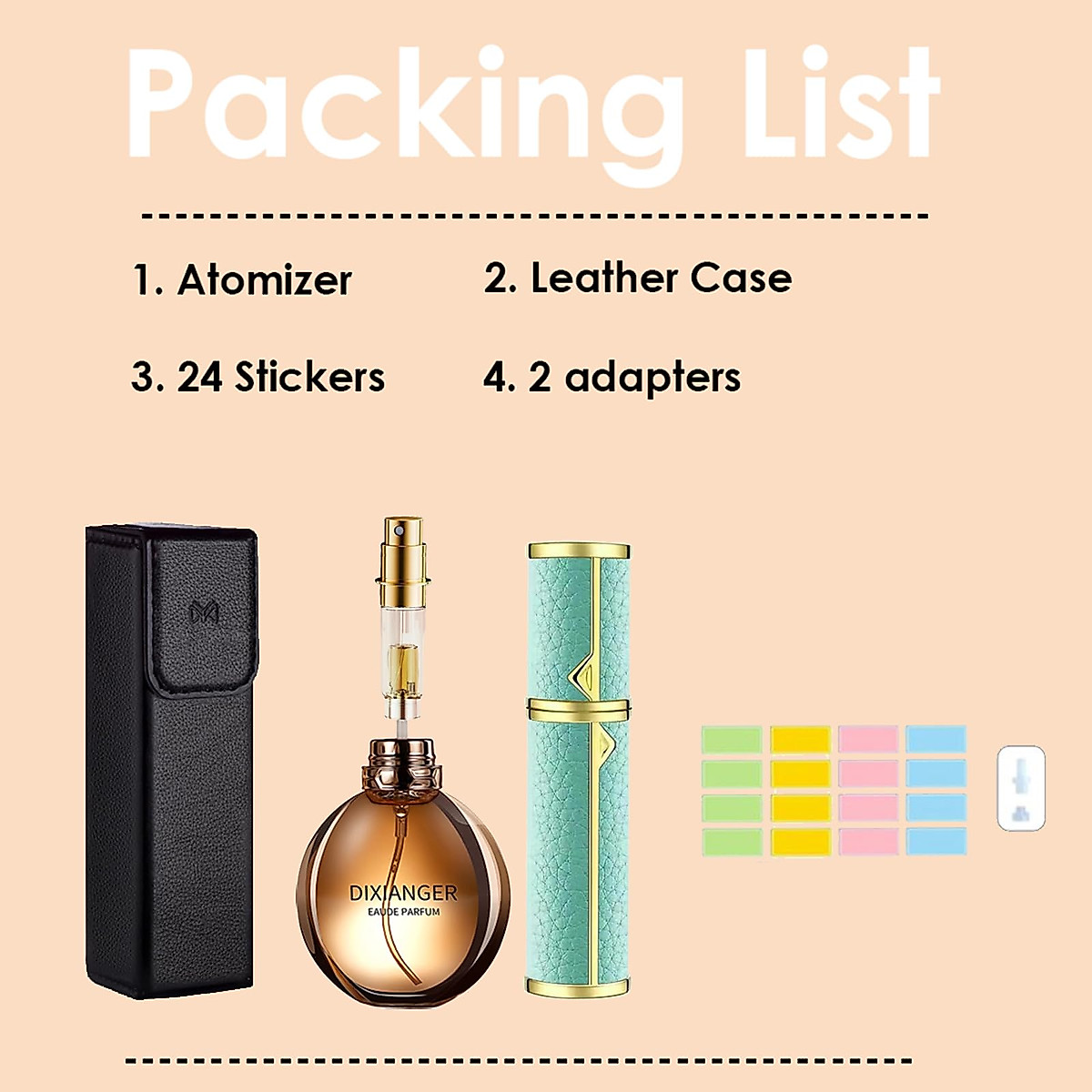 Perfume Travel Refillable Bottle,Genuine Leather Perfume Atomizer,Mini Travel Cologne Dispenser,Portable Sprayer Pocket Size Atomizer for Cruise Car Trip Purse Gift 5ml -Pink