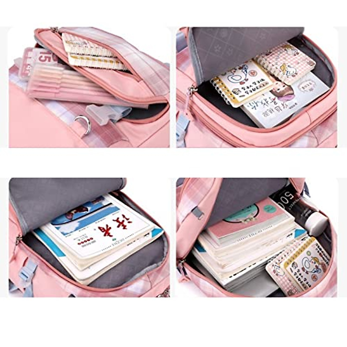 taimowei Kawaii Middle School Cute Back to School Large Capacity College Aesthetic Backpack for Teen Girls (Blue-d)