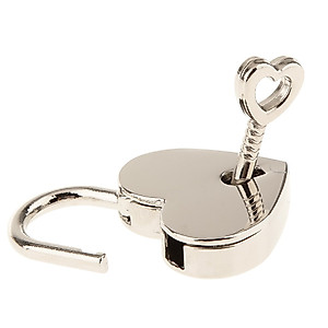 2 Pieces Small Metal Heart Shaped Padlock Mini Lock with Key for Jewelry Box Storage Box Diary Book,Silver
