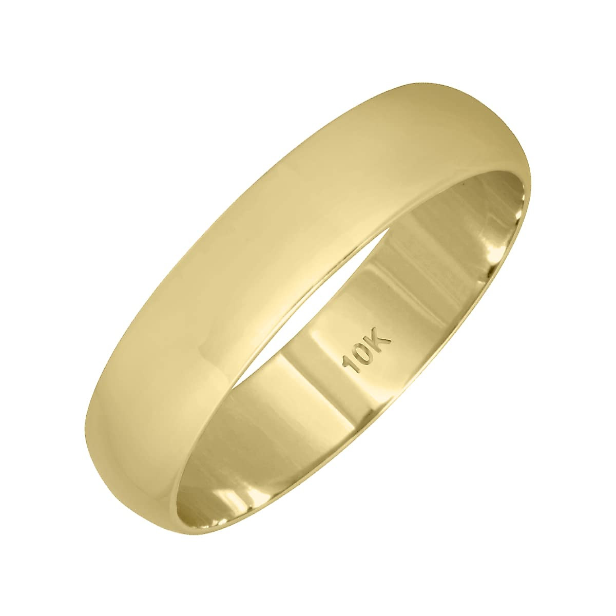 SZUL 4mm Domed Wedding Band in 10K Yellow Gold