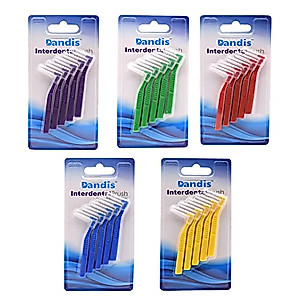 25 Pcs Interdental Angle Brushes,Reusable Dental Cleaners,Oral Dental Hygiene Brush,Dental Toothpick Floss for Braces,Tooth Cleaning Tool (Multi-Colored)