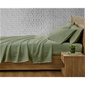 Cottingon,Premium 400 TC 100% Egyptian Cotton Sheet Set 16" Deep,Split King - Sage