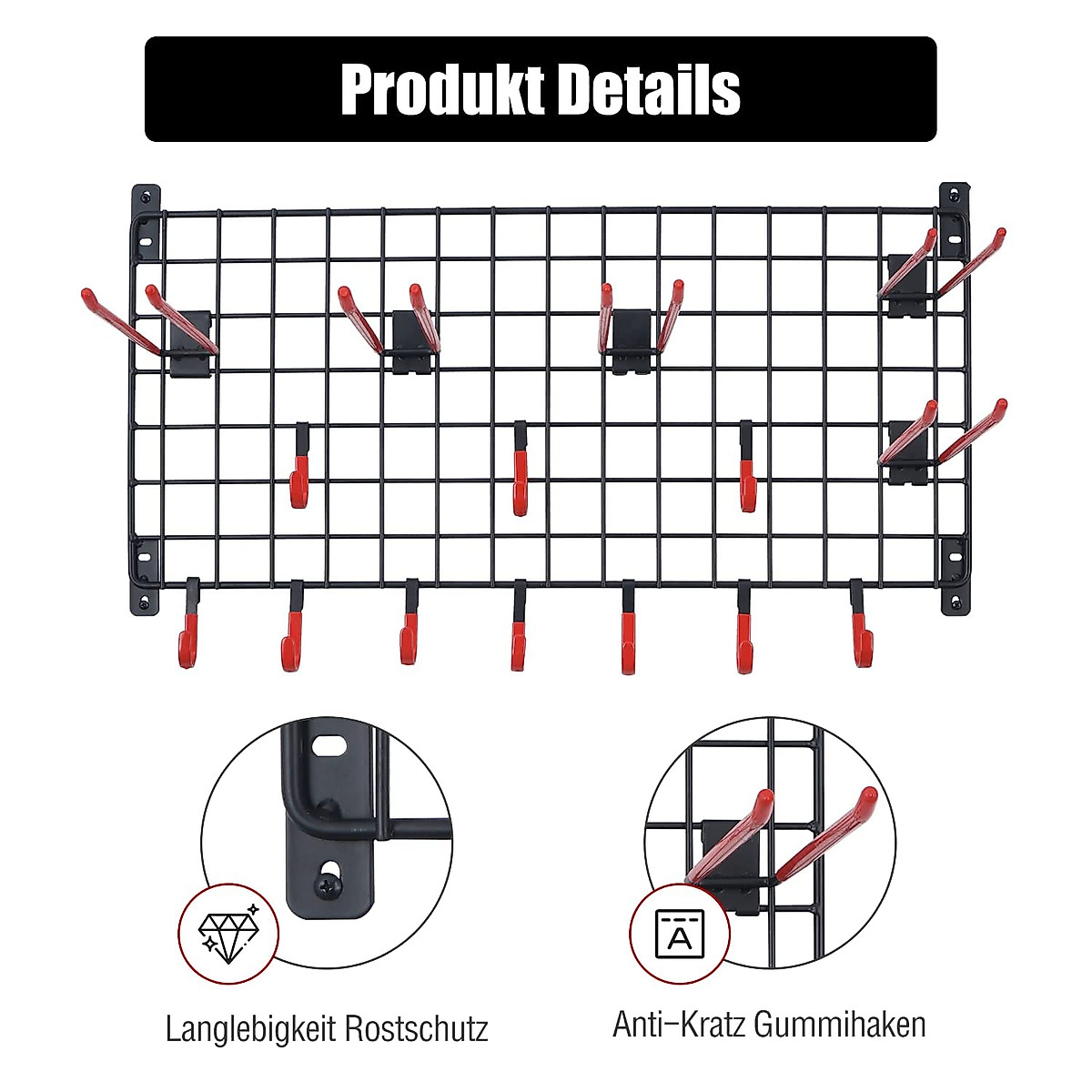 Mythinglogic Garden Tool Organizer for Garage-Yard Tool Racks with Wheels,Garage Organizers and Storage Hold Garden Tools, Shovels, Rakes, Brooms,Yard Tool Holder for Garage/Shed